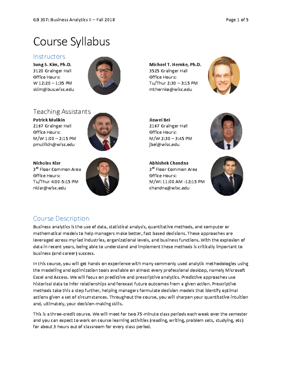 GB 307 Syllabus Fall 2018 - Warning: TT: undefined function: 32 Warning: TT: undefined function ...