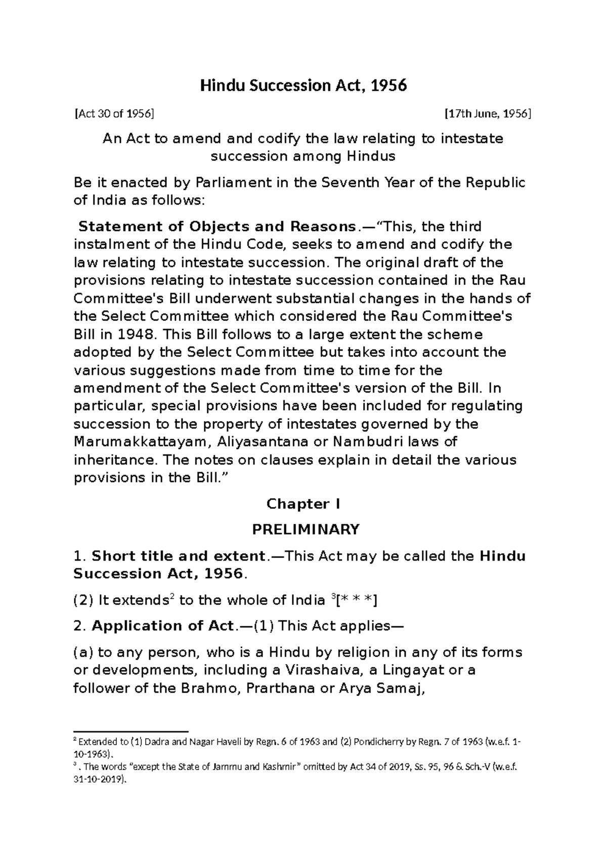 Hindu Succession Act - SCC bare act - Hindu Succession Act, 1956 [Act ...