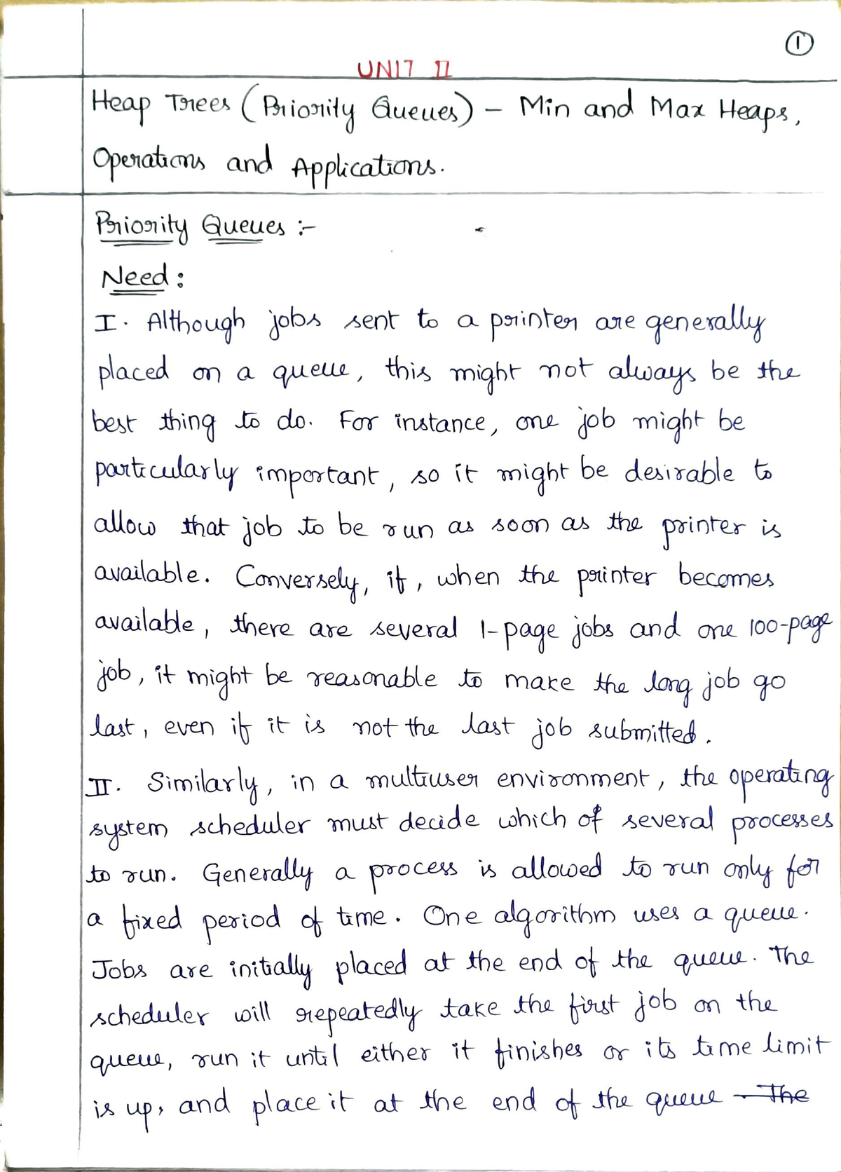 Problem Solving And Python Programming Unit 2 I Unit Ii Heap Trees Priority Queues Min And