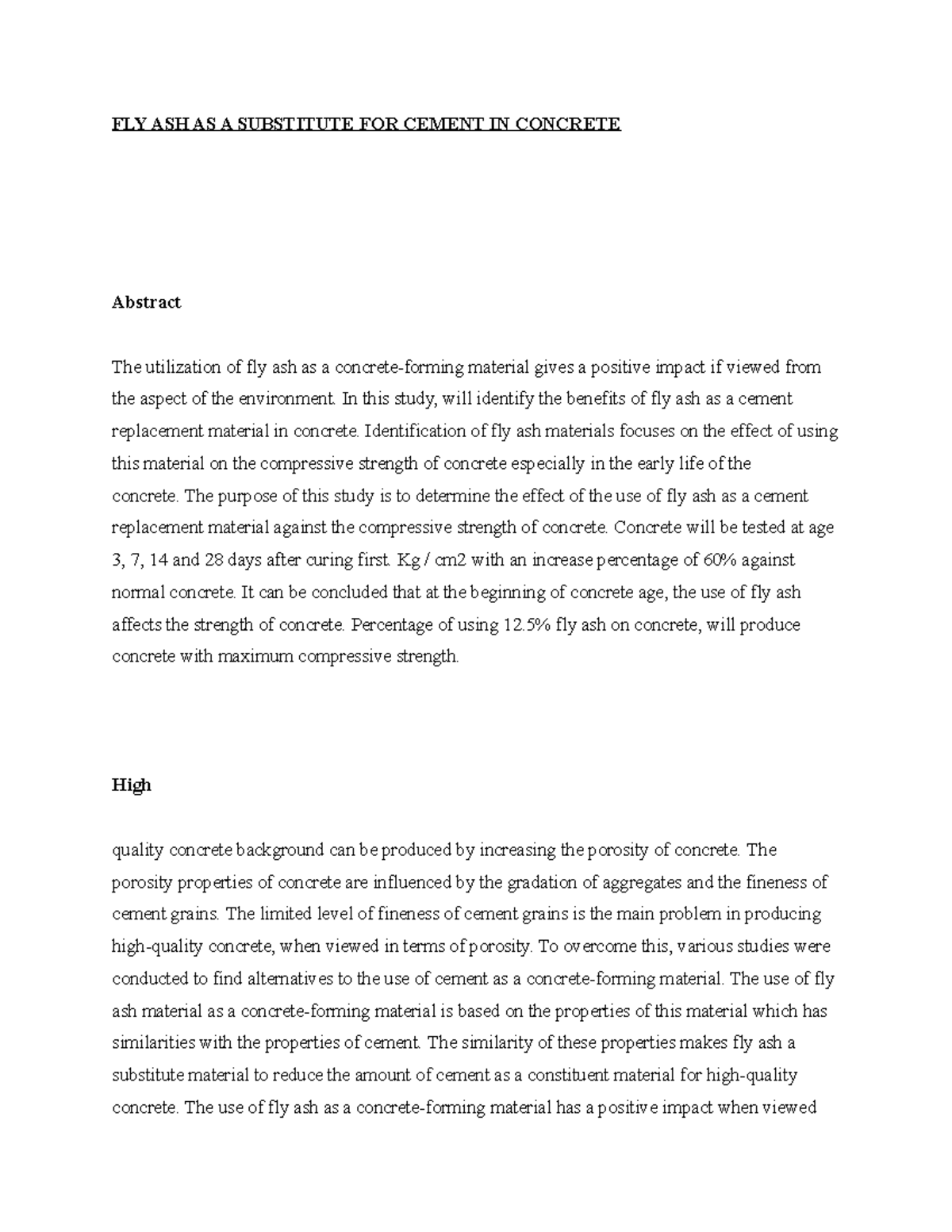 FLY ASH AS A Substitute FOR Cement IN Concrete - FLY ASH AS A ...