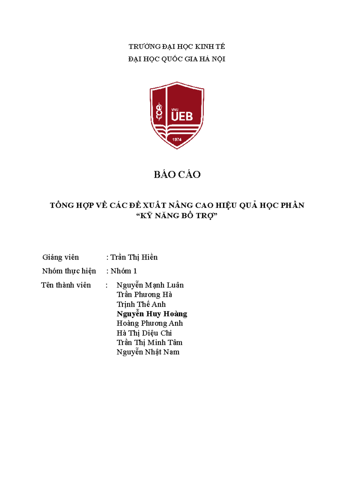 Baocao - knbt - TRƯỜNG ĐẠI HỌC KINH TẾ ĐẠI HỌC QUỐC GIA HÀ NỘI BÁO CÁO ...