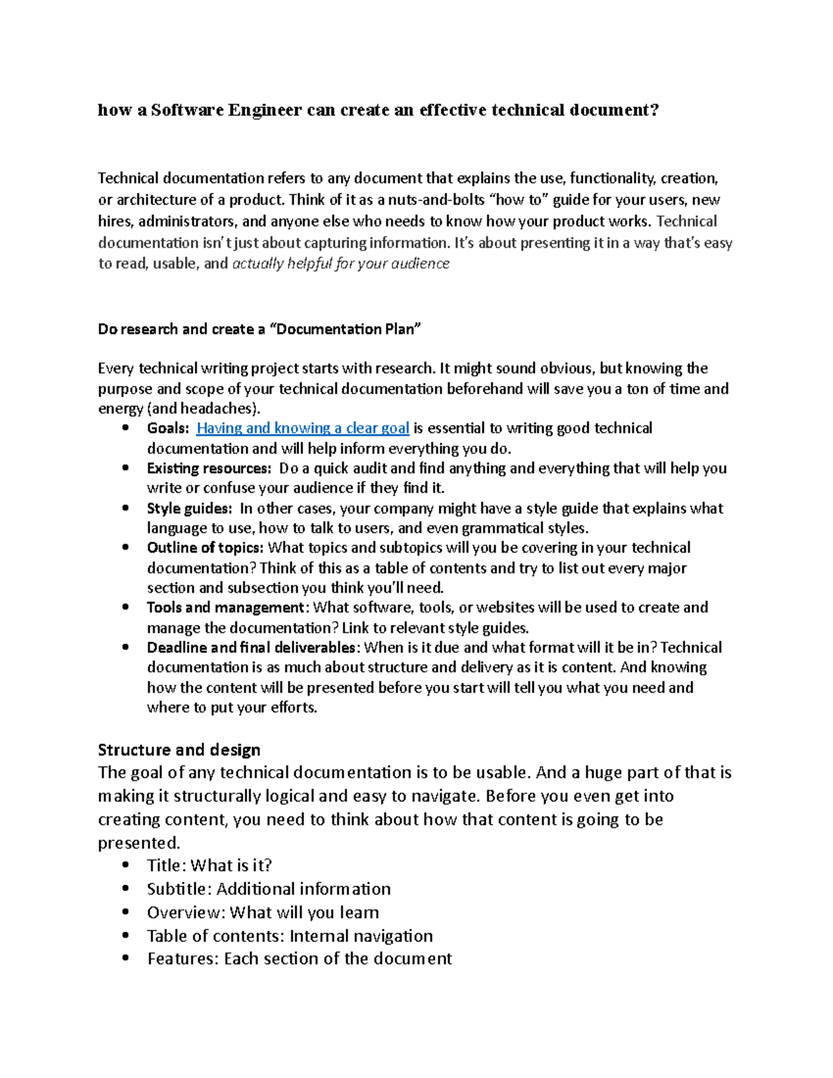 How a Software Engineer can create an effective technical document ...