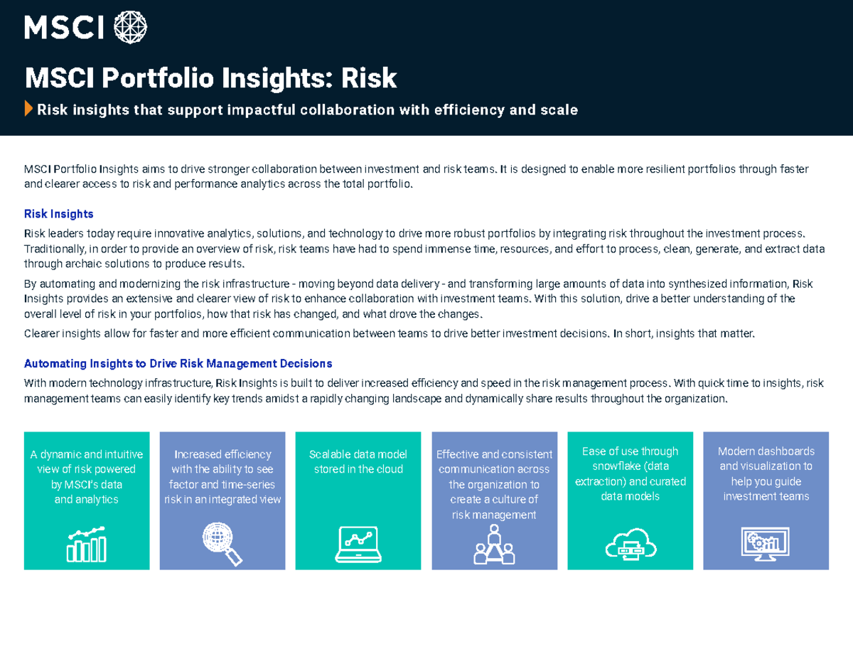 Risk-Insights-Fact Sheet - MSCI Portfolio Insights aims to drive ...