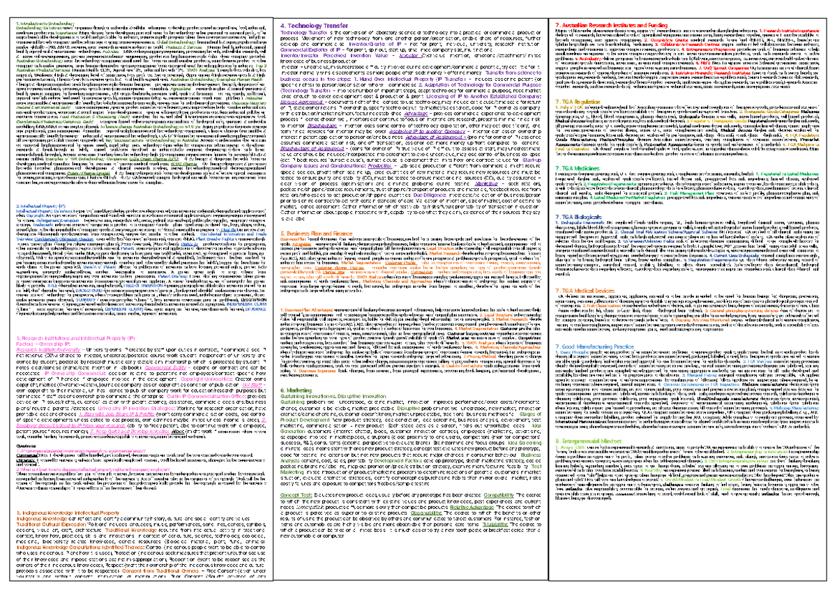 Biotechnology Cheat Sheet Notes - 1. Introduction to Biotechnology ...