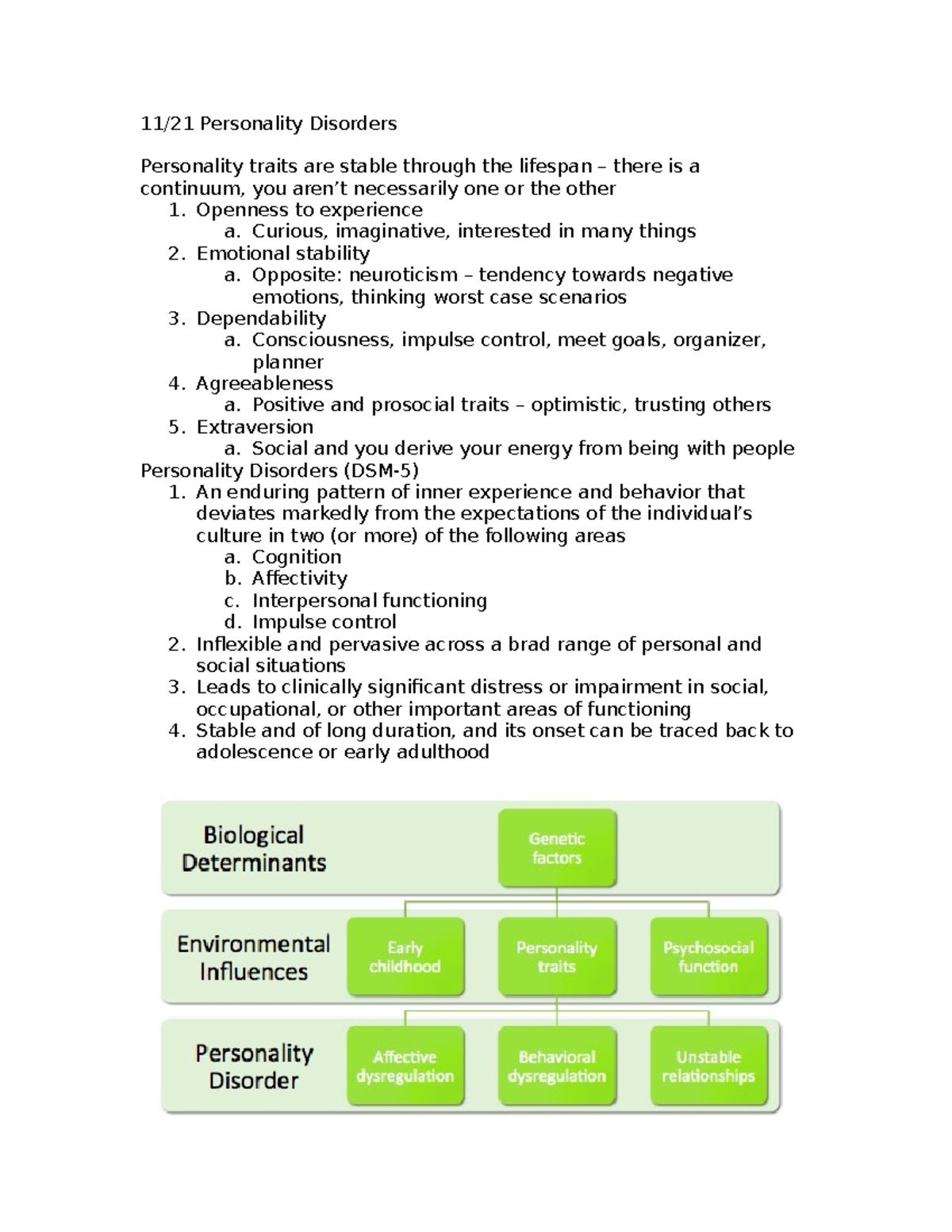 Personality Disorders - 11/21 Personality Disorders Personality traits ...