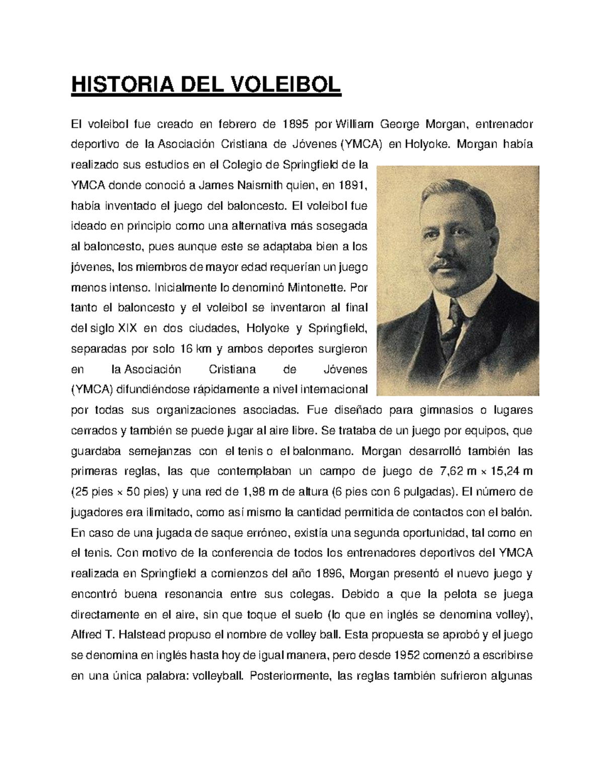 Historia-DEL- Voleibol - HISTORIA DEL VOLEIBOL El voleibol fue creado ...