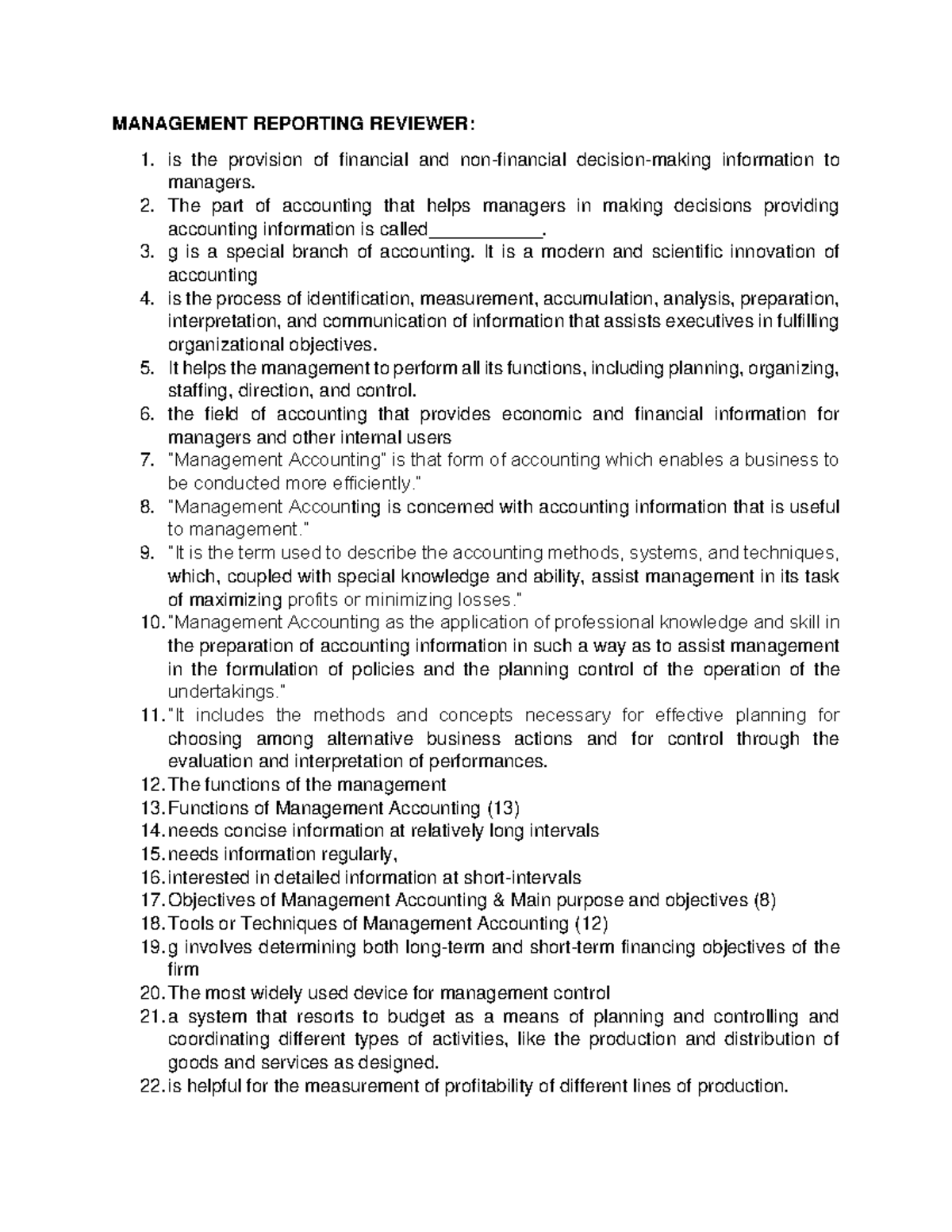 Management Reporting Reviewer - MANAGEMENT REPORTING REVIEWER: is the ...