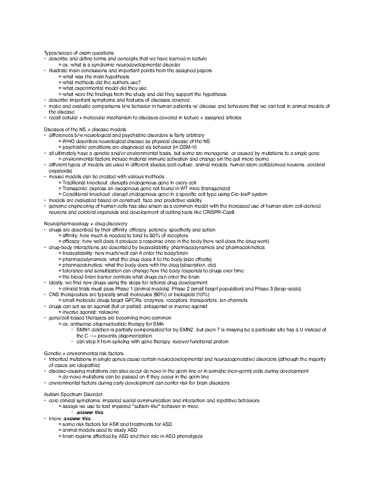 Midterm 1 Review - Lecture 1-8 Content Summaries - Types/scope of exam ...