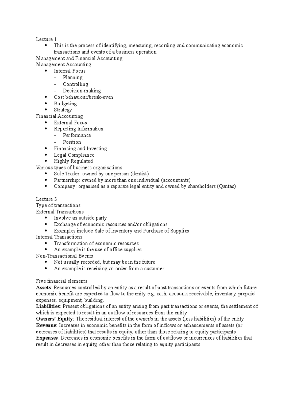 Accounting-Notes - Notes - Lecture 1 This is the process of identifying ...