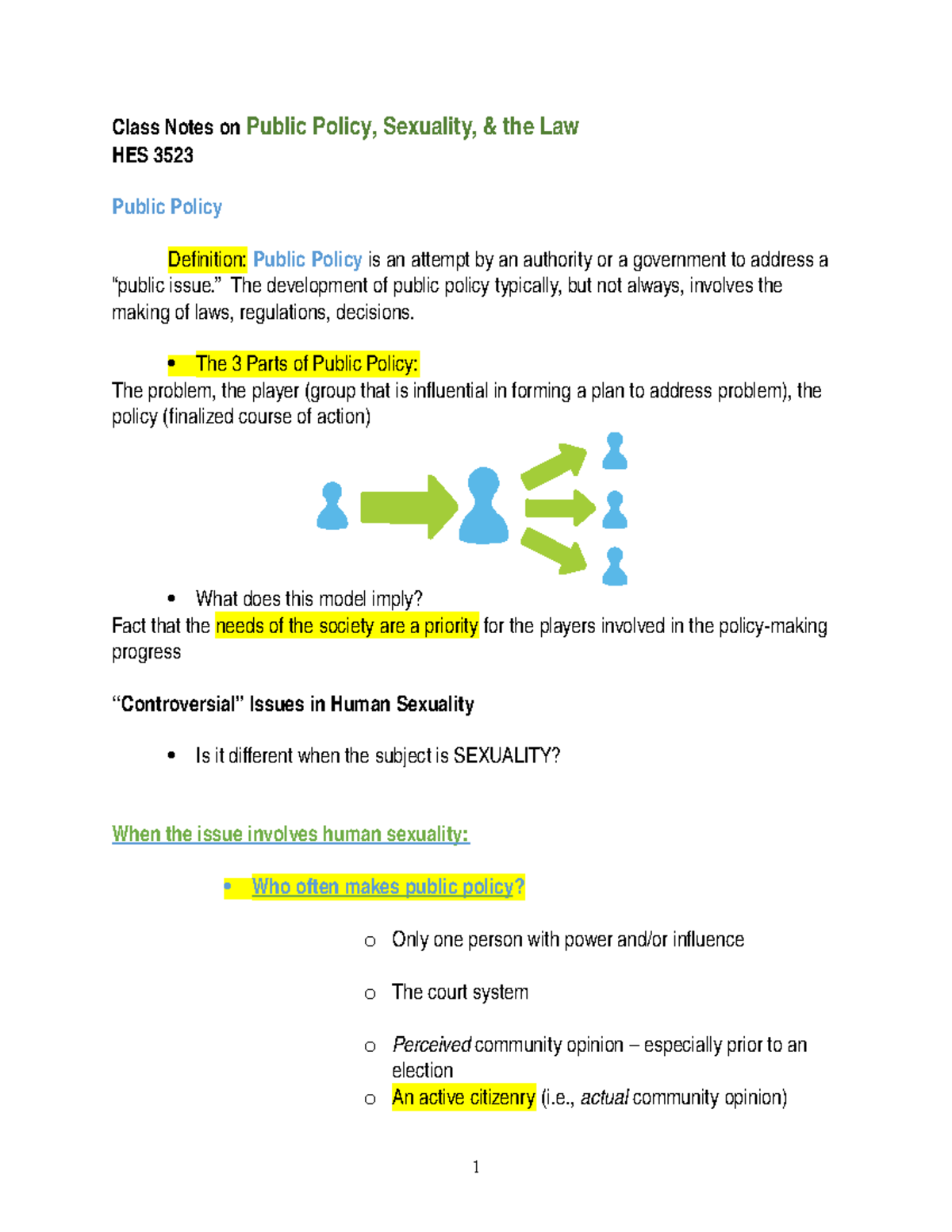 Public Policy - Class notes filled in - Class Notes on Public Policy ...