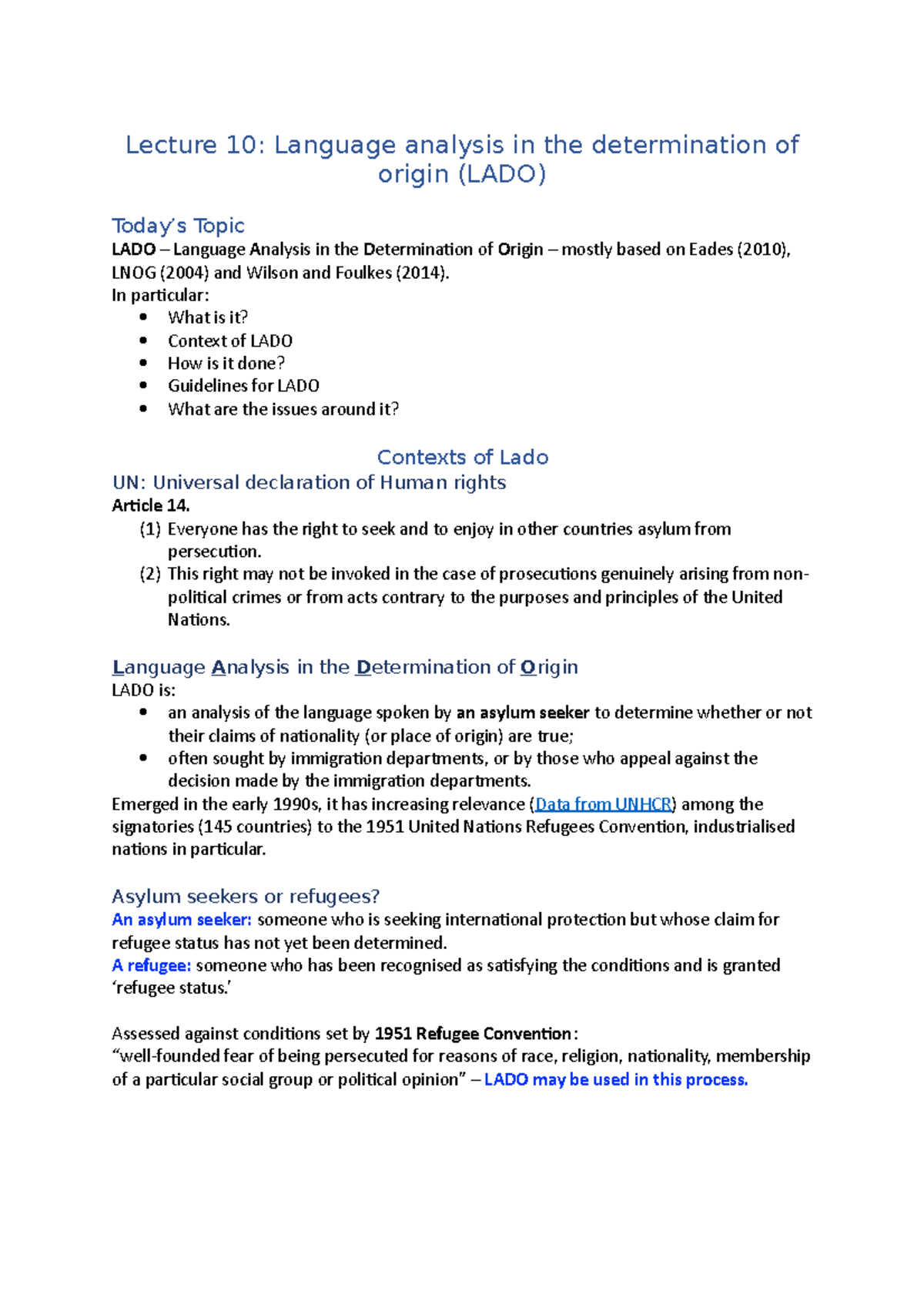 10 LADO - Lecture 10 – Language Analysis in the Determination of Origin ...