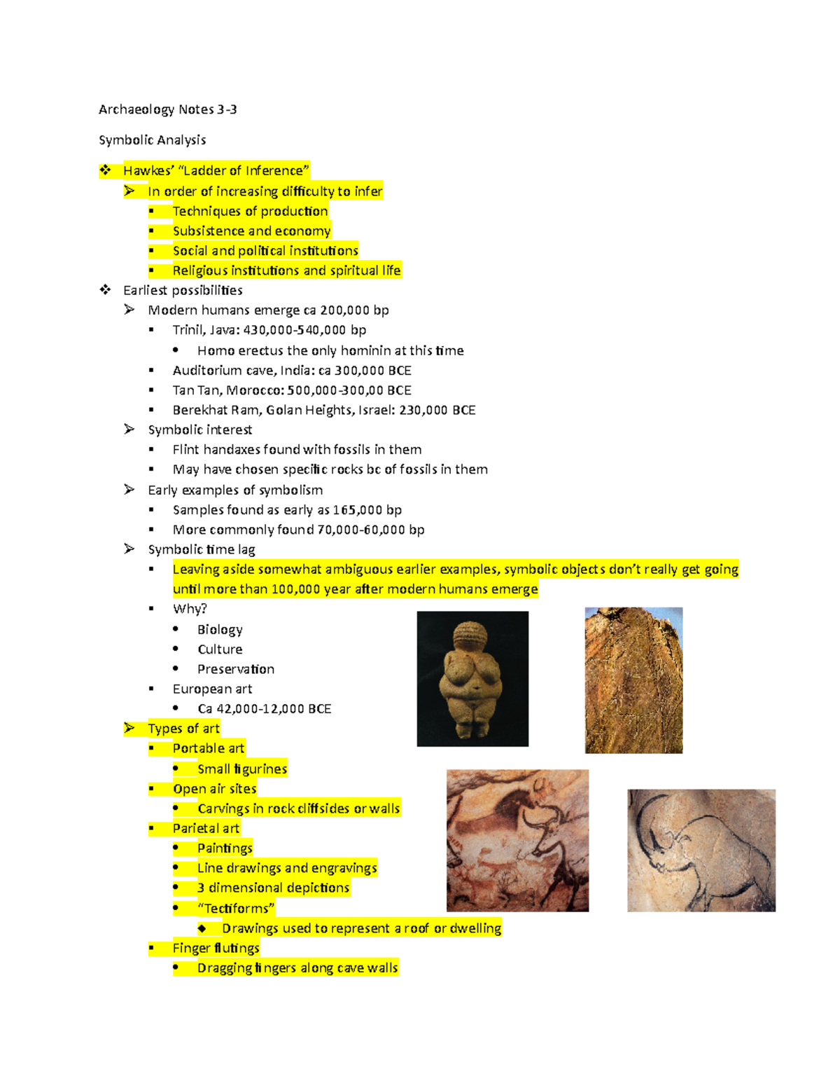 Archaeology Notes 3-3 - Lecture titled "Symbolic analysis", corresponds ...