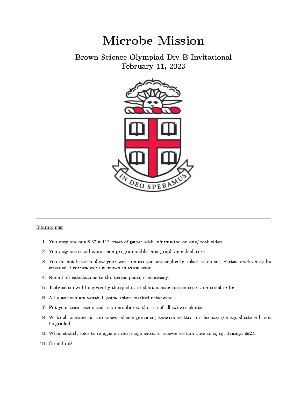 Microbe Div B Test + Answer Sheet - Microbe Mission Brown Science ...