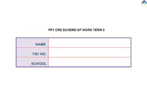 PP1 Creative ART - SCHOOL TSC NO. NAME W EE K LE SS O N STRAND SUB ...