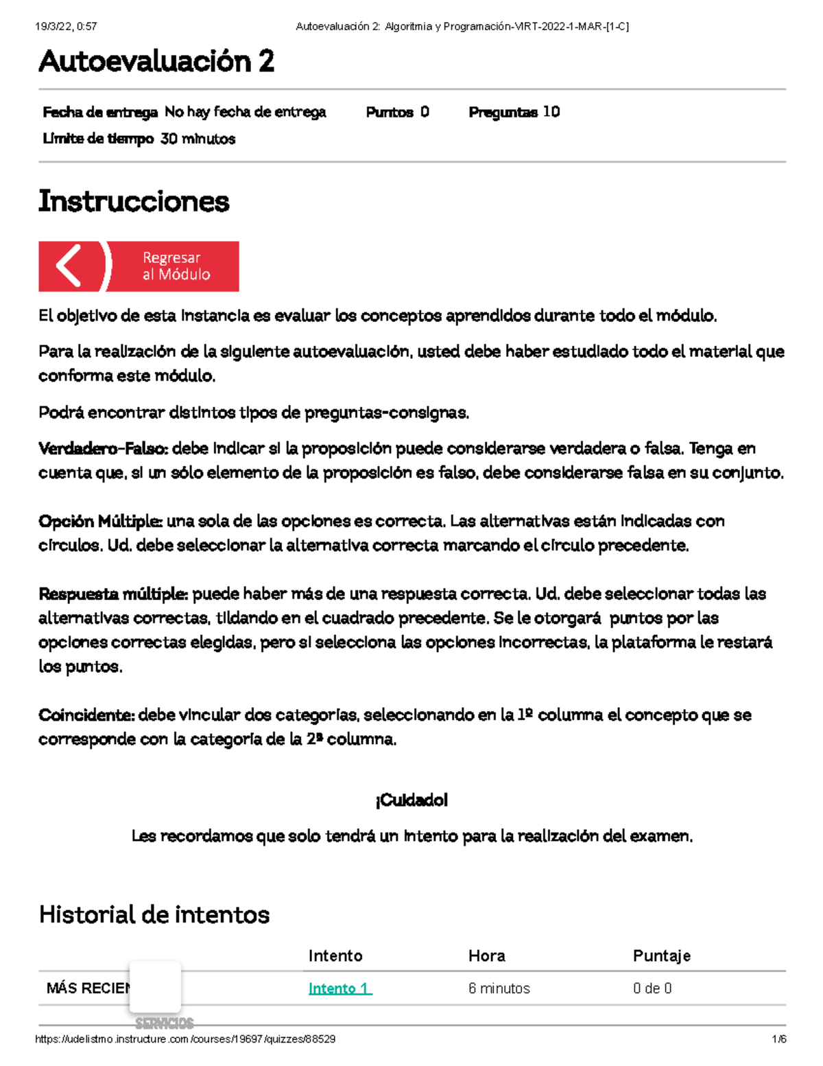 Autoevaluación 2 Algoritmia y Programación-VIRT-2022-1-MAR-[1-C] - Autoevaluación 2 Fecha de ...