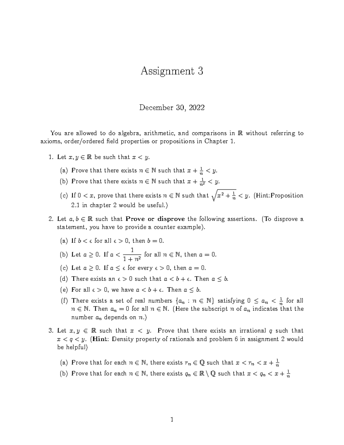 Assignment 3 PM 1013 - aaa - Assignment 3 December 30, 2022 You are ...