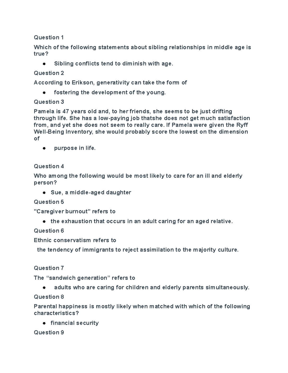 CH 16 quiz - life span development ch 16 quiz questions and answers ...