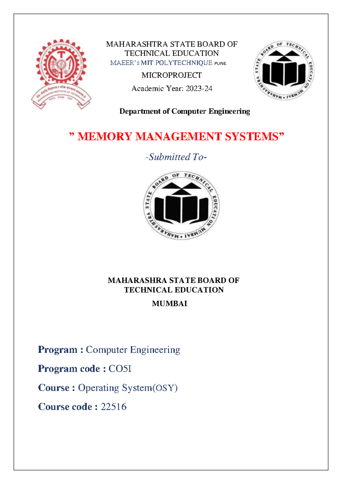 SDM OSY - microproject - MAHARASHTRA STATE BOARD OF TECHNICAL EDUCATION ...