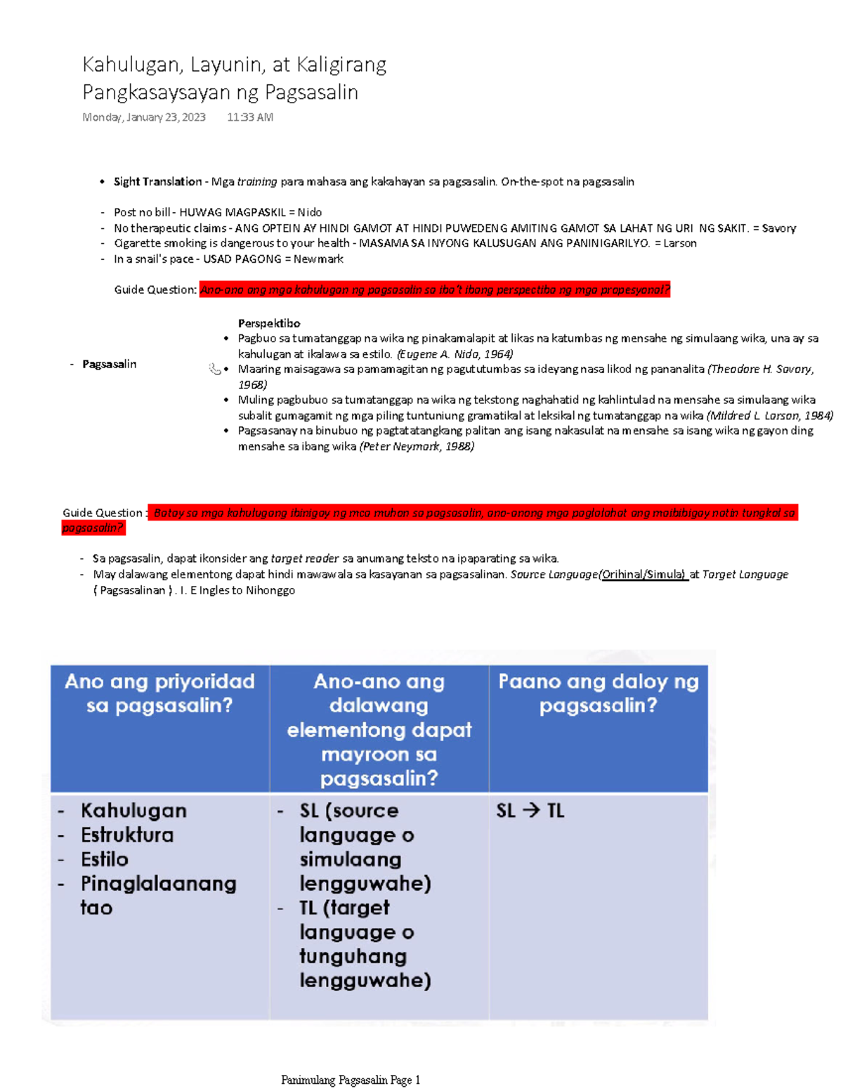 Panimulang Pagsasalin - Sight Translation - Mga training para mahasa ...