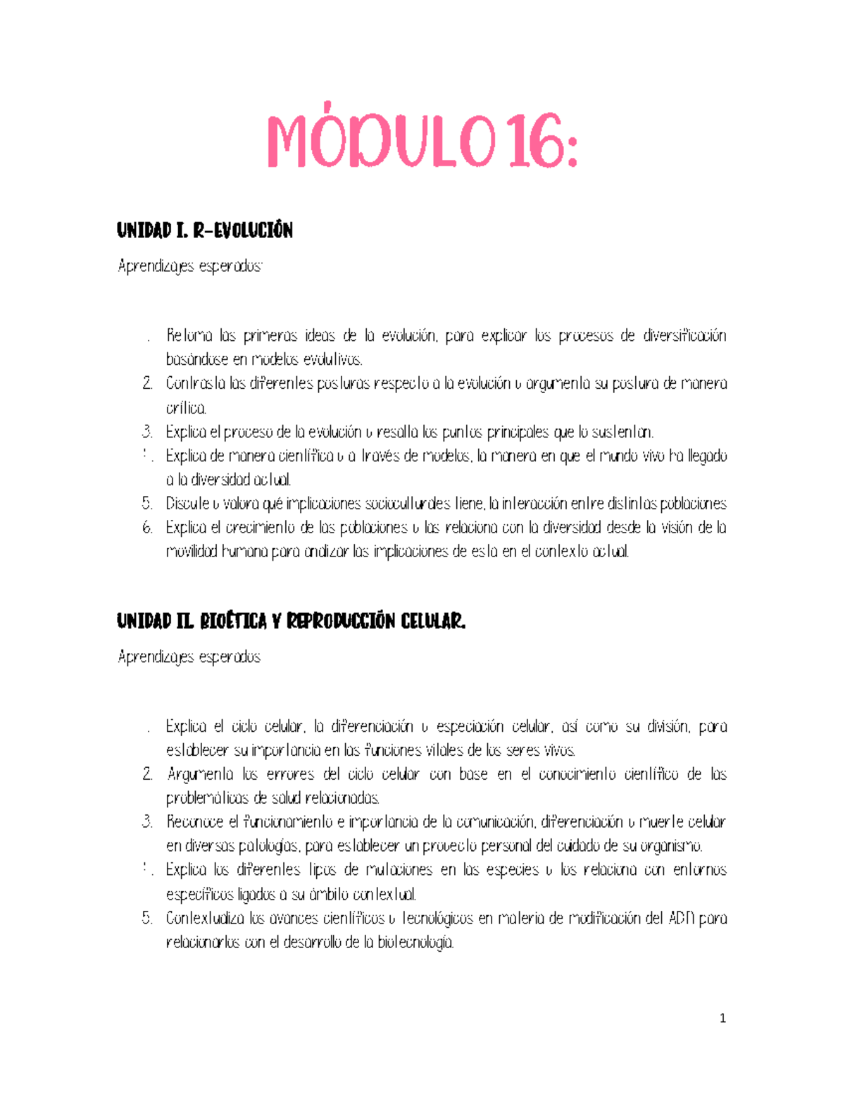 Modulo 16- Temas - MÓDULO 16: Unidad I. Aprendizajes esperados: 1 ...