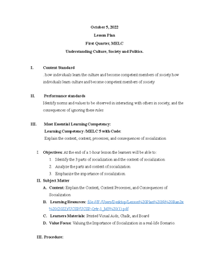 UCSP Quarter 2 Module 8 - asdas - UNDERSTANDING CULTURE, SOCIETY AND ...