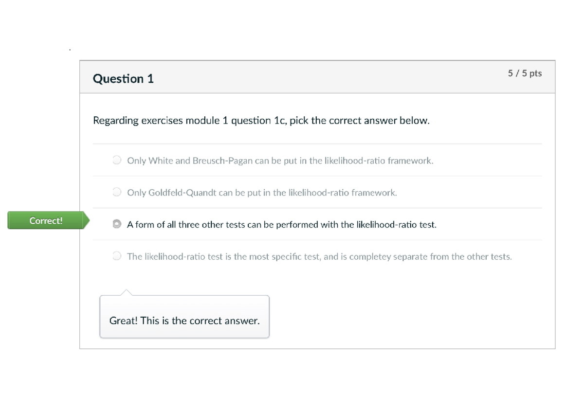 Pop quiz week 1 - pop quiz solutions week 1 - Econometrics 2 - Studeersnel