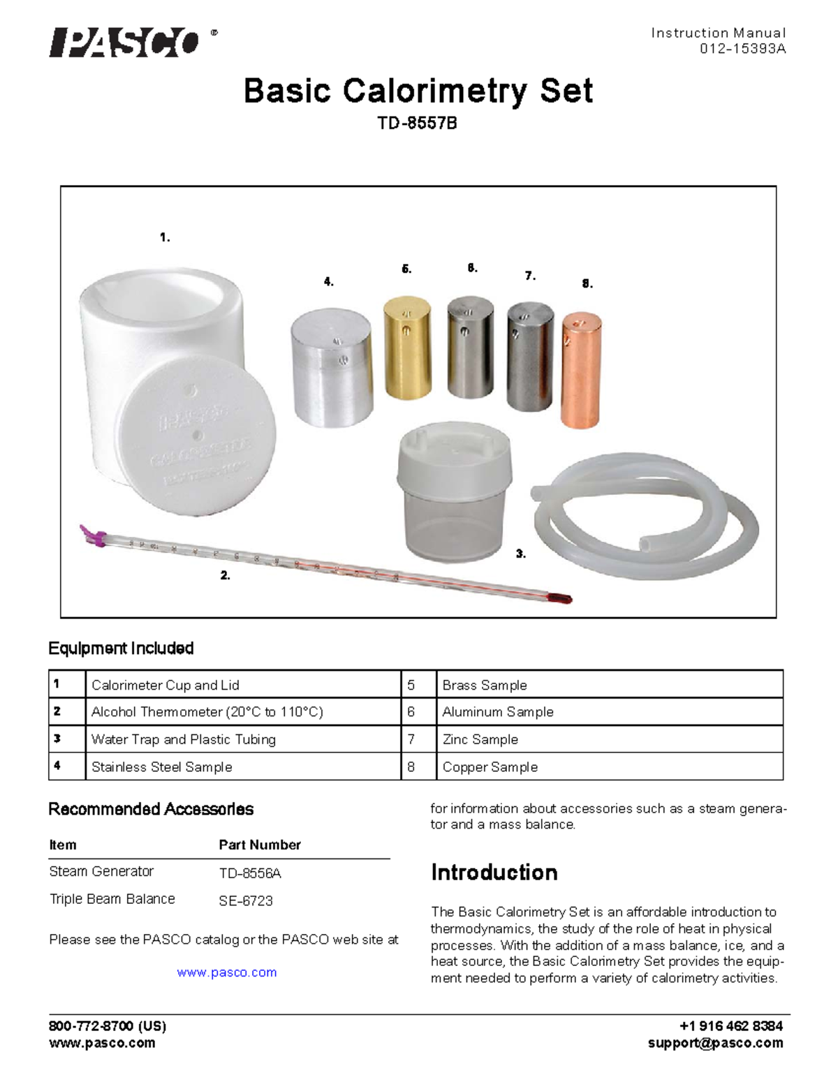 Basic-Calorimetry-Set-Manual-TD-8557B (1) - I n s t r u c t i o n M a n ...