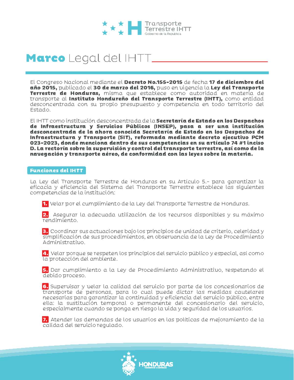 Marco Legal del IHTT - Transporte Terrestre IHTT Gobierno de la ...