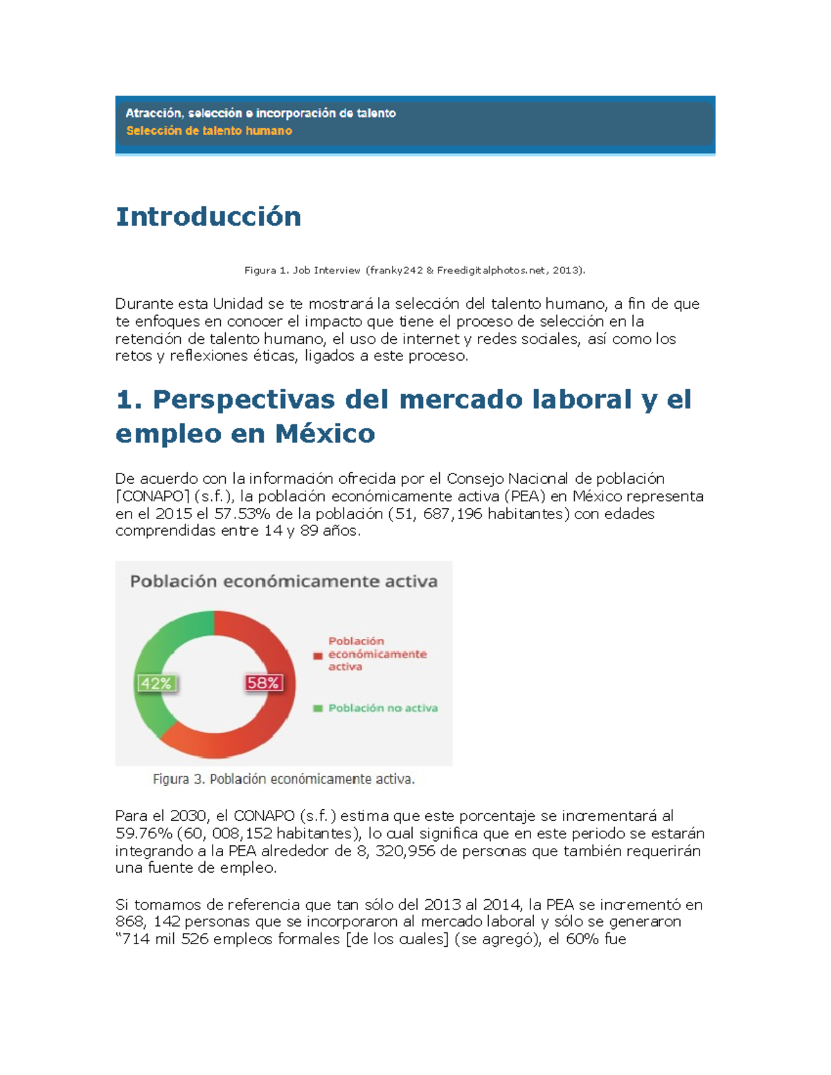 Atracción, selección e inco Unidad 2 - Introducción Figura 1. Job ...