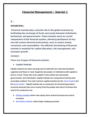 Fm ans - financial management assignment - SRI SAI College / MBAISM ...