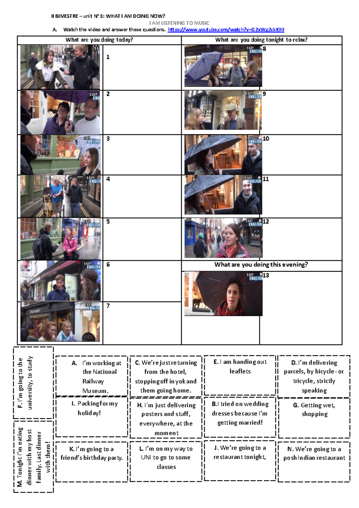 Present continuous-2024 - II BIMESTRE – unit N° 3: WHAT I AM DOING NOW? I AM LISTENING TO MUSIC ...