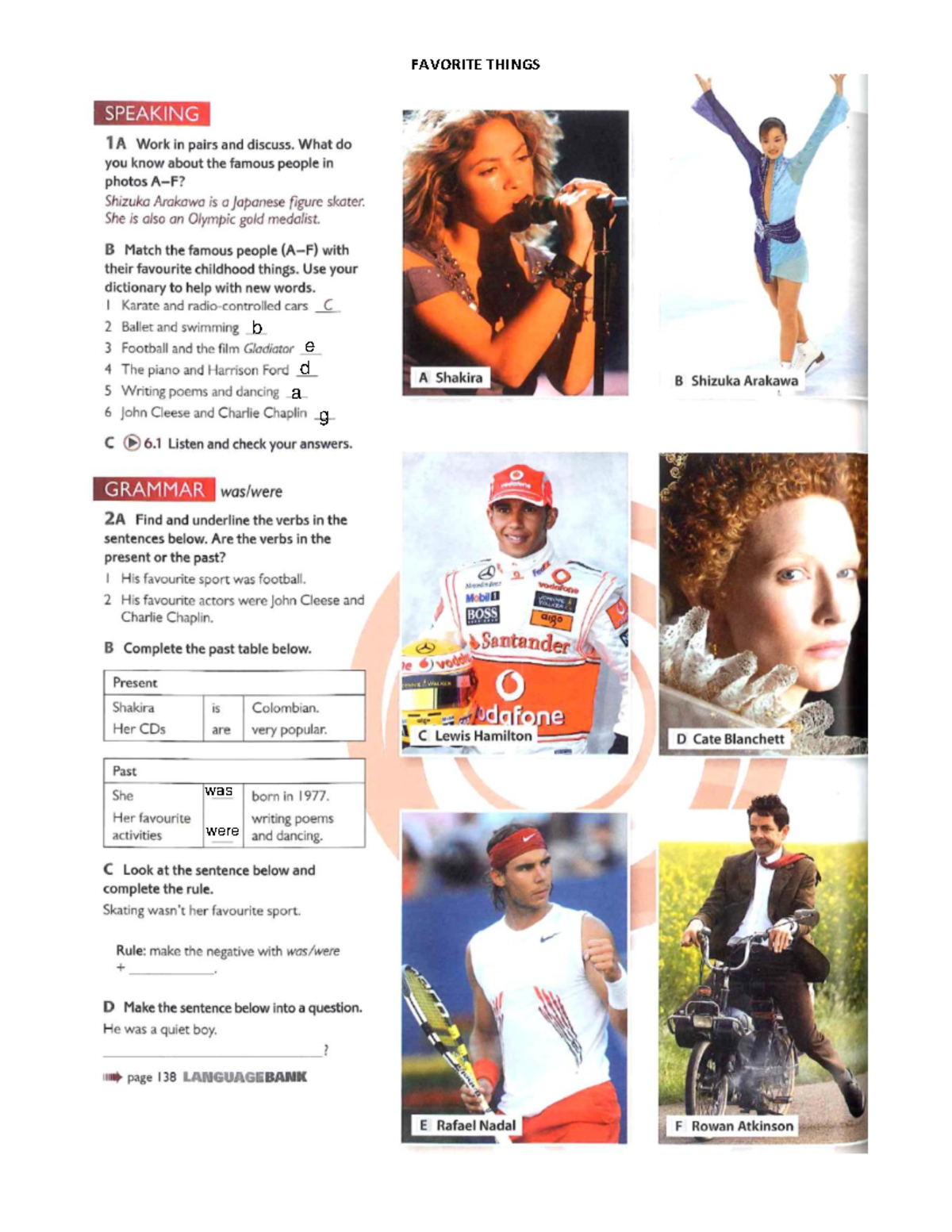 1 Favorite Things session 4 - Ingles - FAVORITE THINGS EXERCISES ...