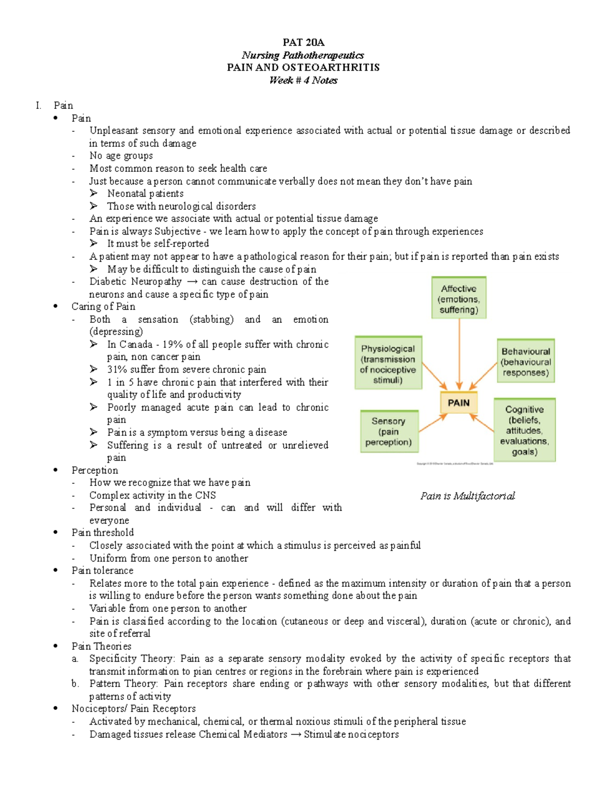 PAT20A-102 202009 28 - Lecture notes Week 4 - PAT 20A Nursing ...