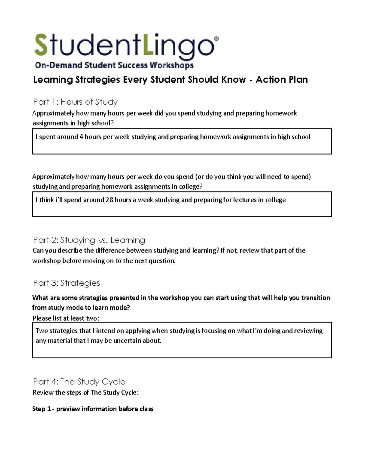 Action Plan Learning Strategies Every Student Should Know - Learning ...