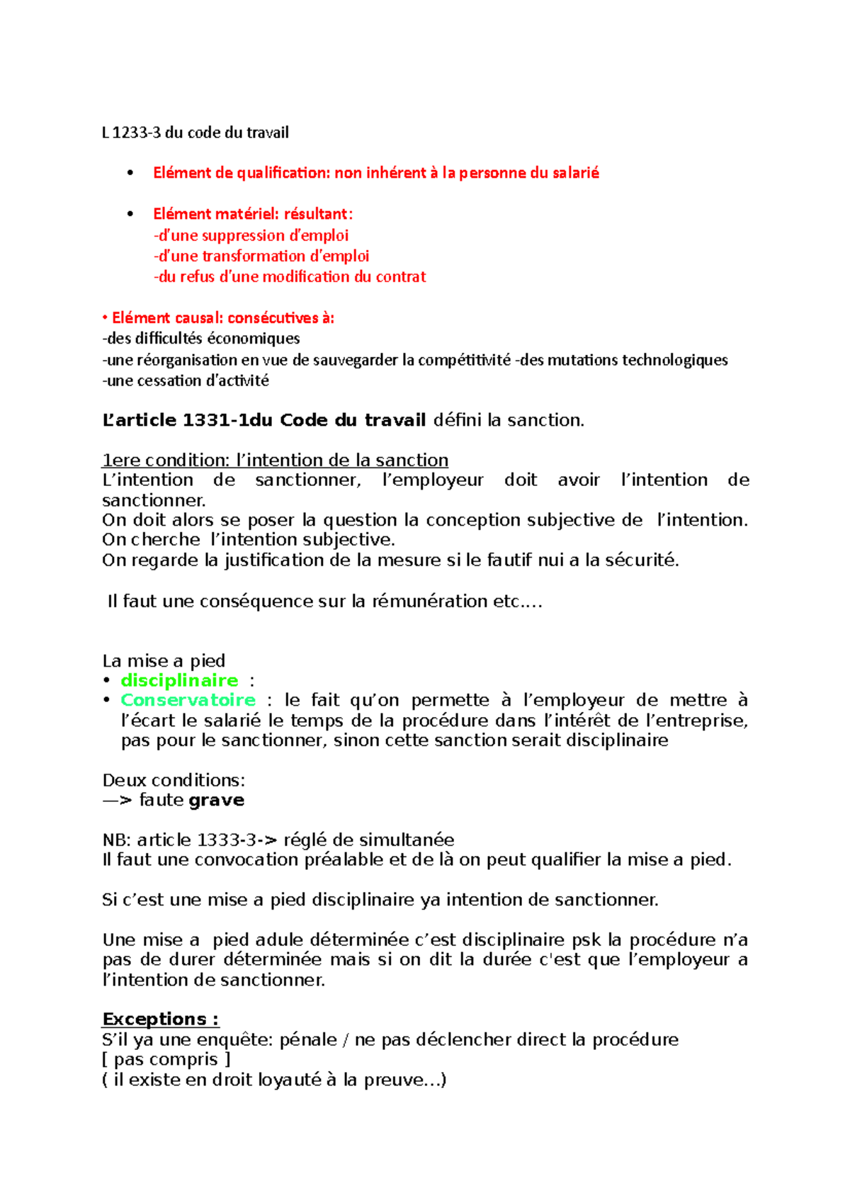 Droit du travail et code du travail L1233-3 - L 1233-3 du code du ...