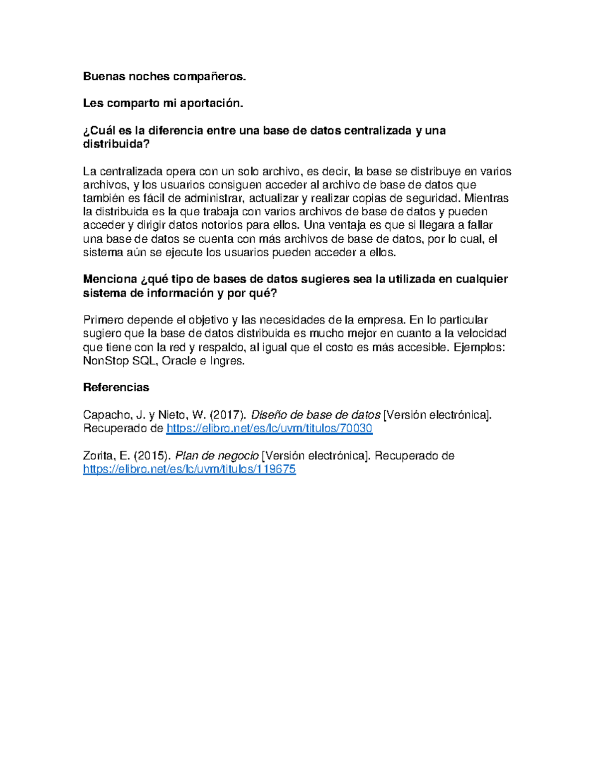 Foro de discusion - HVGV - Taller de fortalecimiento - UPHM - Studocu