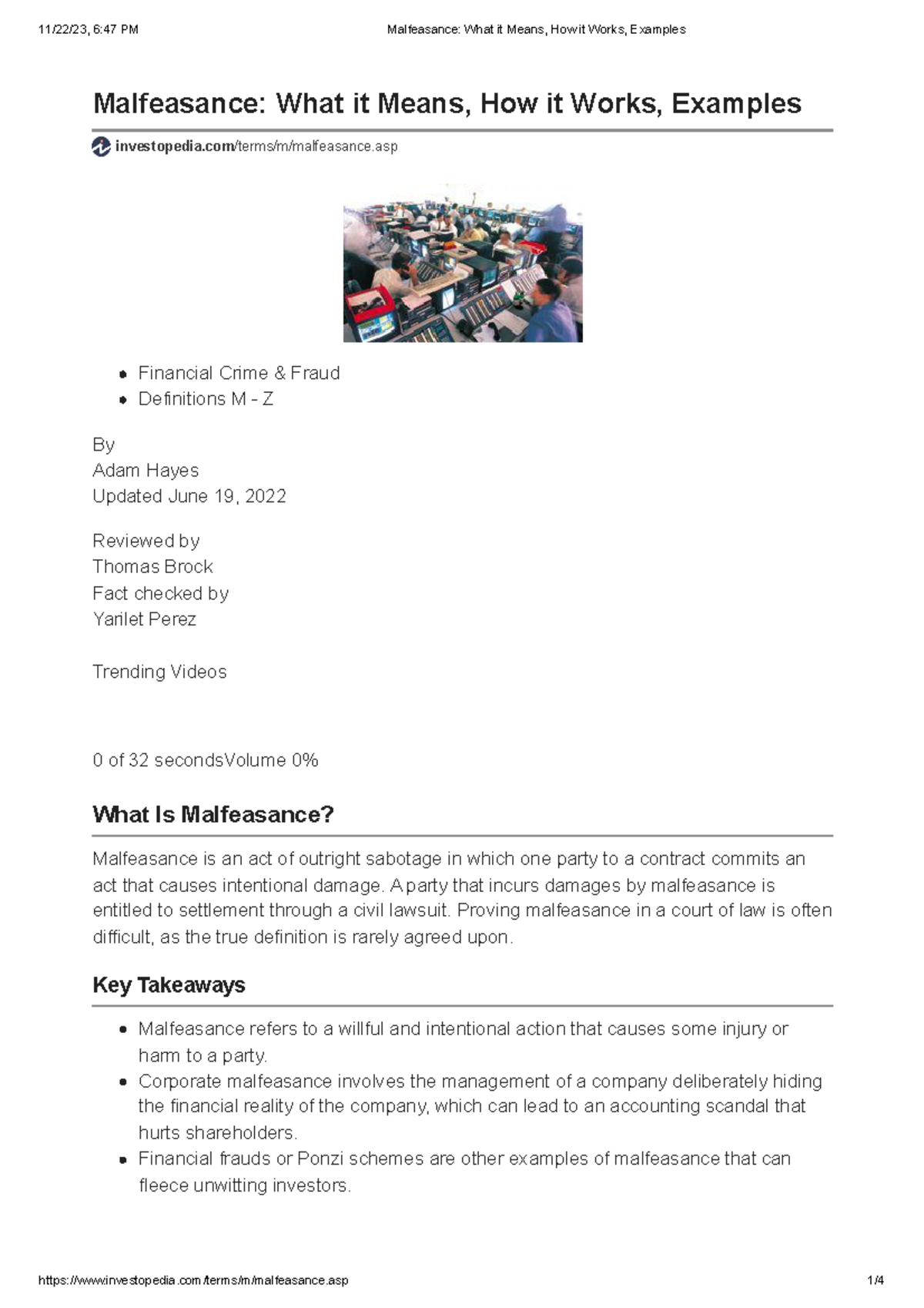 Malfeasance What it Means, How it Works, Examples - Malfeasance: What ...