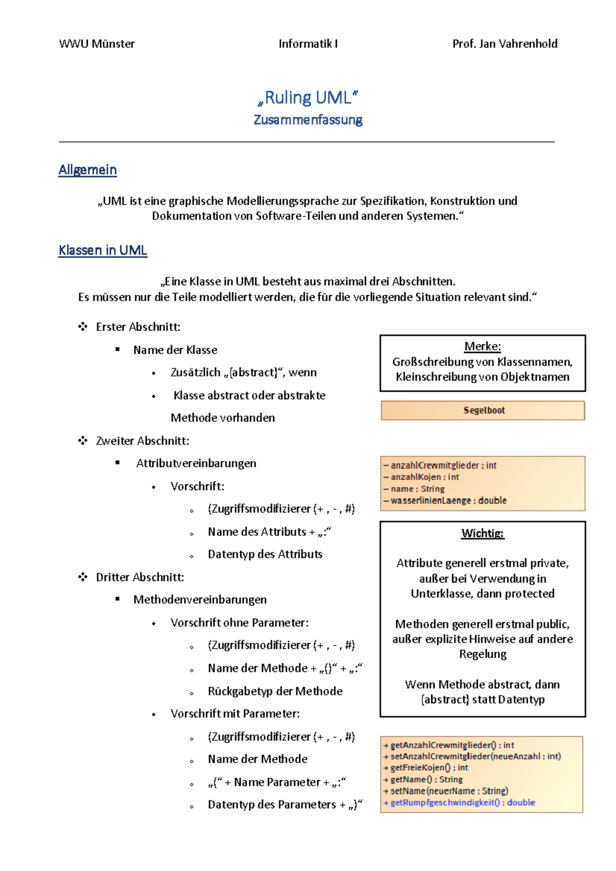 Ruling UML - Bitte nicht - WWU Münster Informatik I Prof. Jan ...