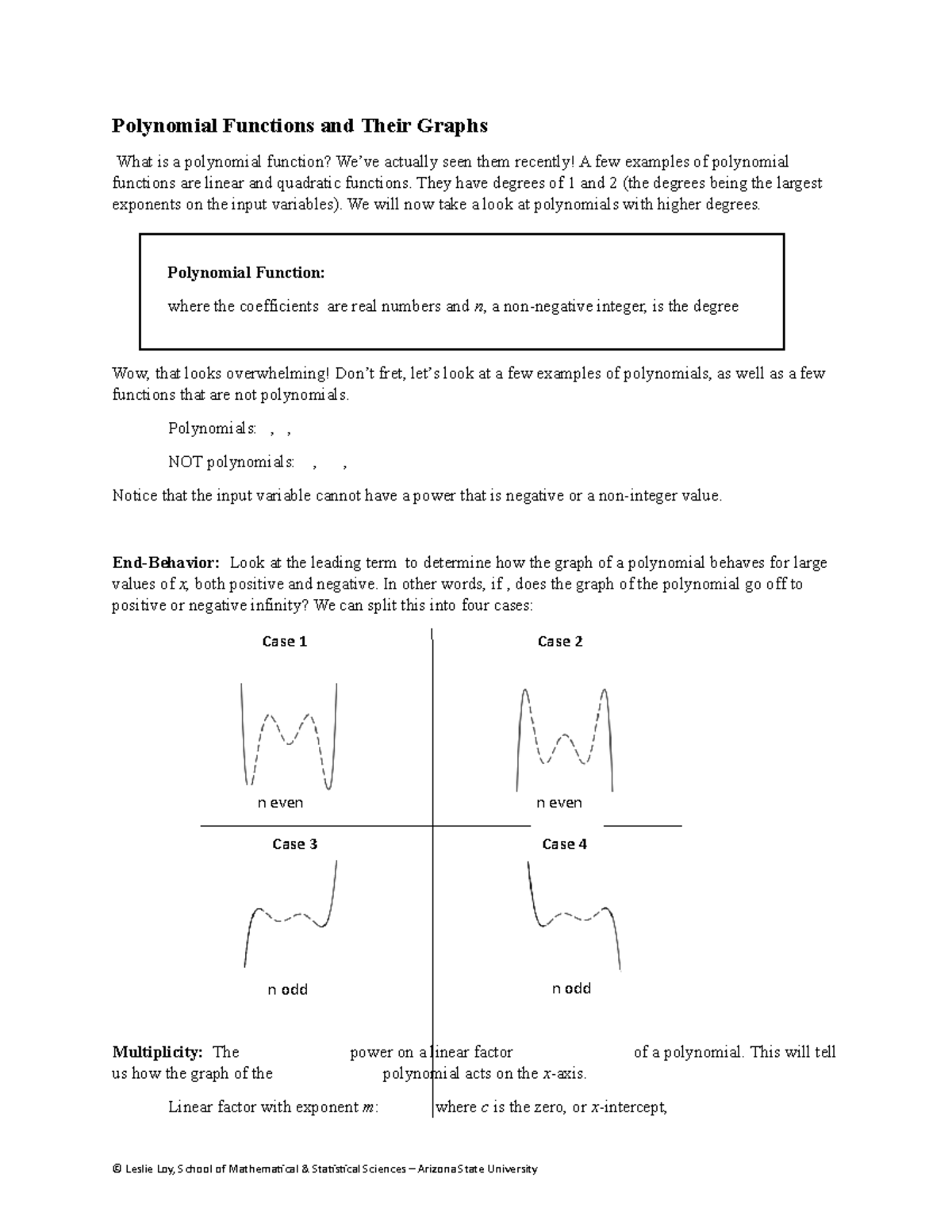 Polynomial Functions and Their Graphs - Studocu
