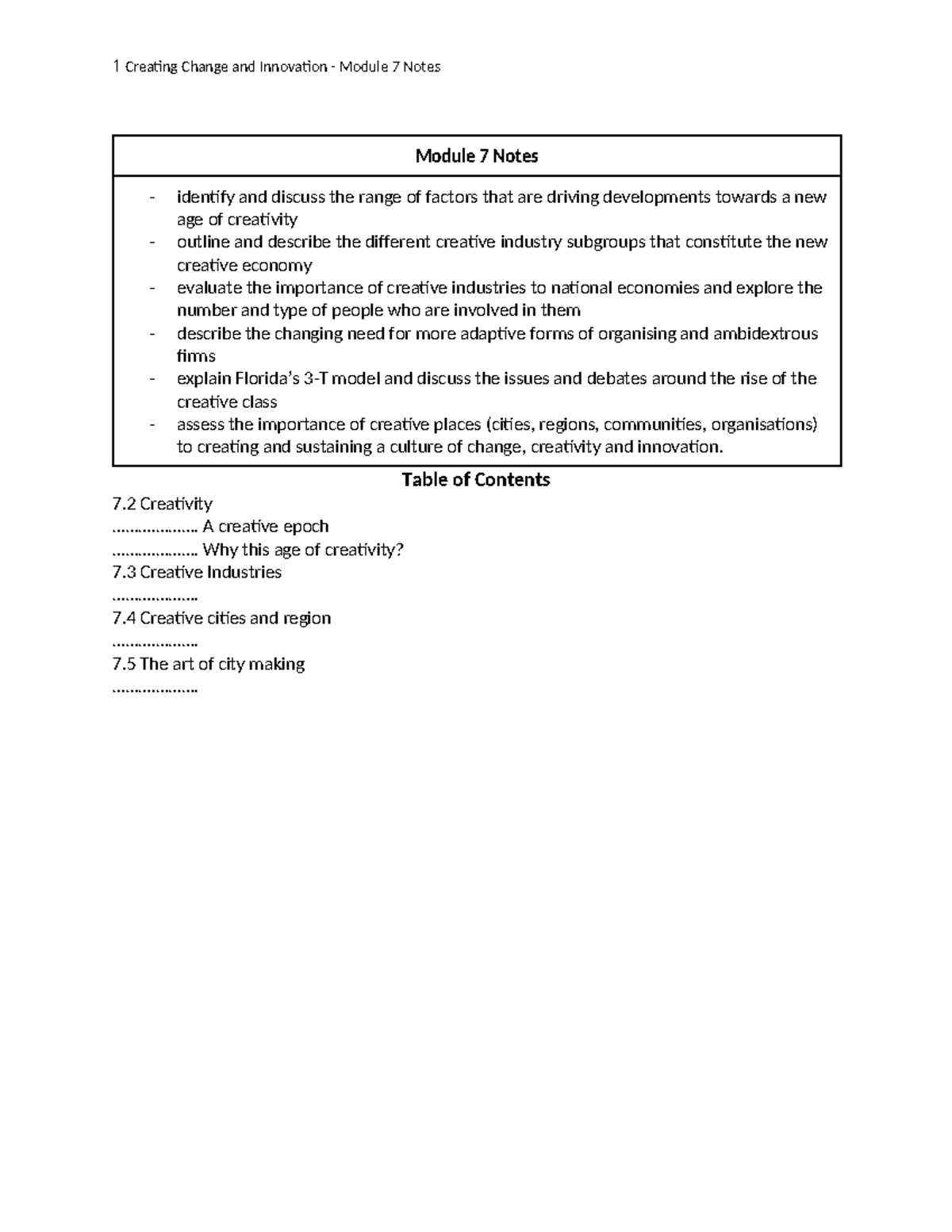 Lecture 7 Notes - Module 7 Notes identify and discuss the range of ...