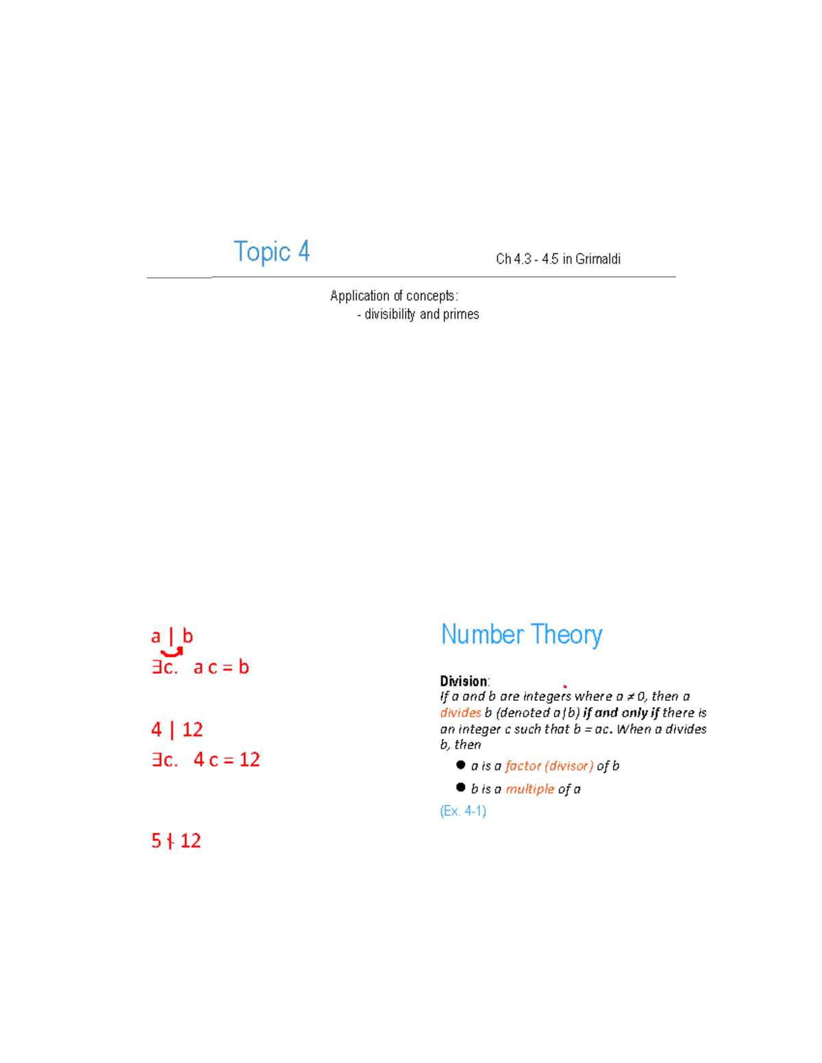 Topic 4-num theory - good - Topic 4 Application of concepts ...