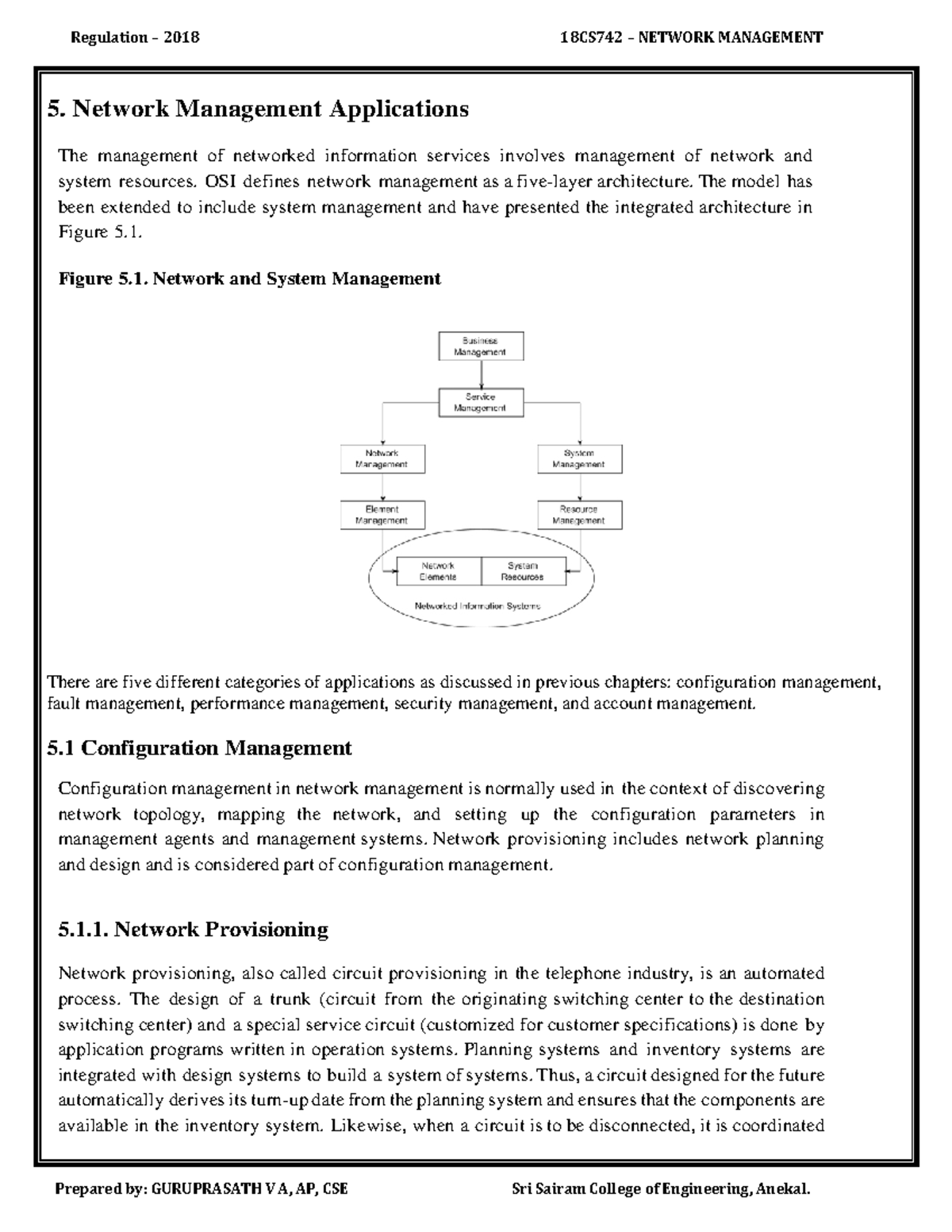 Mod5 - 5. Network Management Applications The management of networked ...