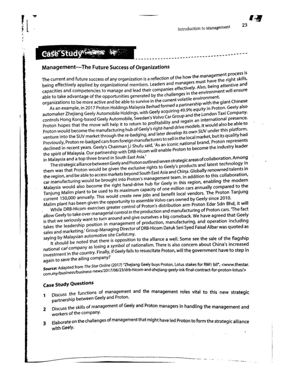 Case study mgt - fundamental of management - Studocu