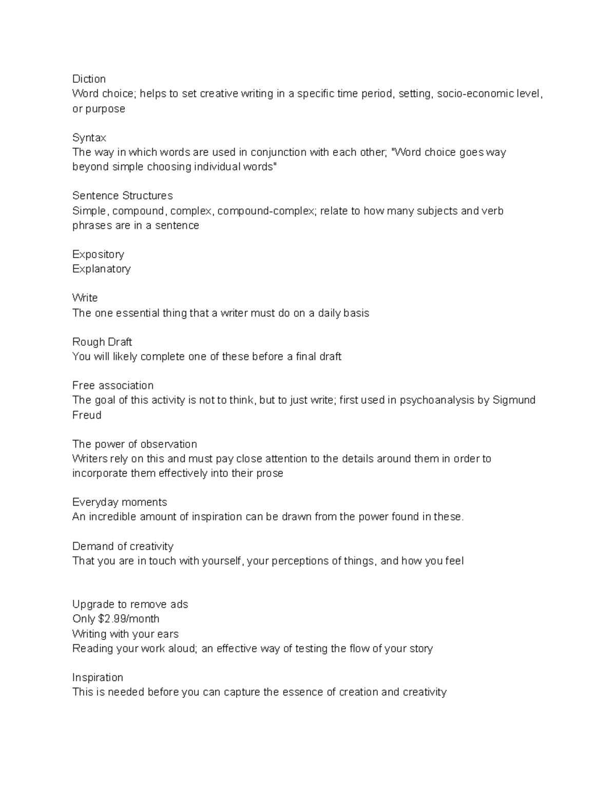 CW2 - art and society study guide- Warner - Diction Word choice; helps ...