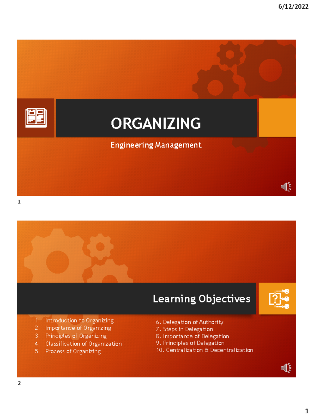 Organizing - 4th lec - Engineering Management ORGANIZING Learning ...