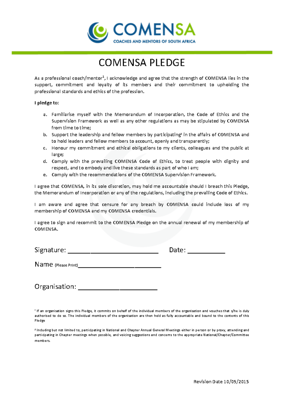 Comensa-Pledge-1 - COMENSA Pledge - Revision Date 10 /09/ COMENSA ...