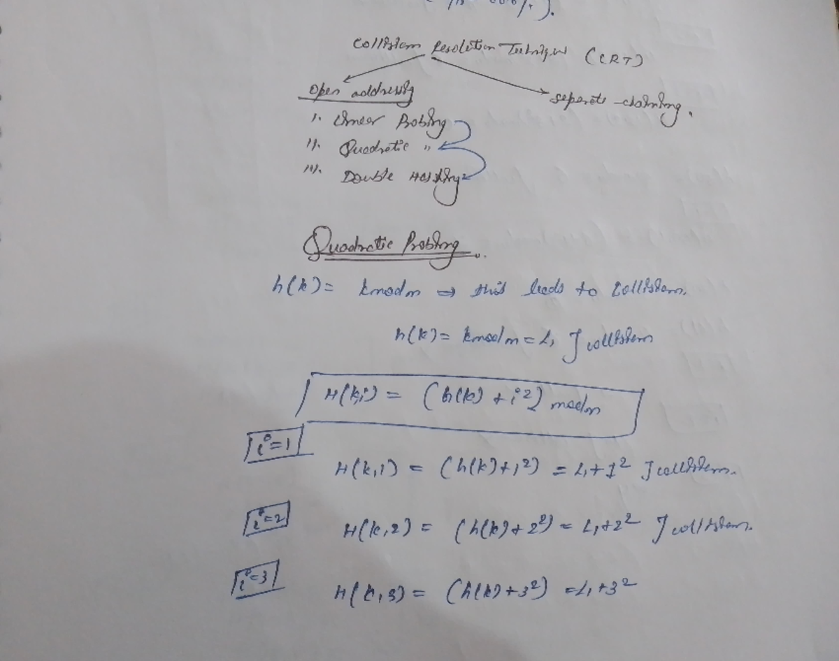 Quadratic Probing Lectures Notes From Physics Wallah Introduction To Data Structures And 