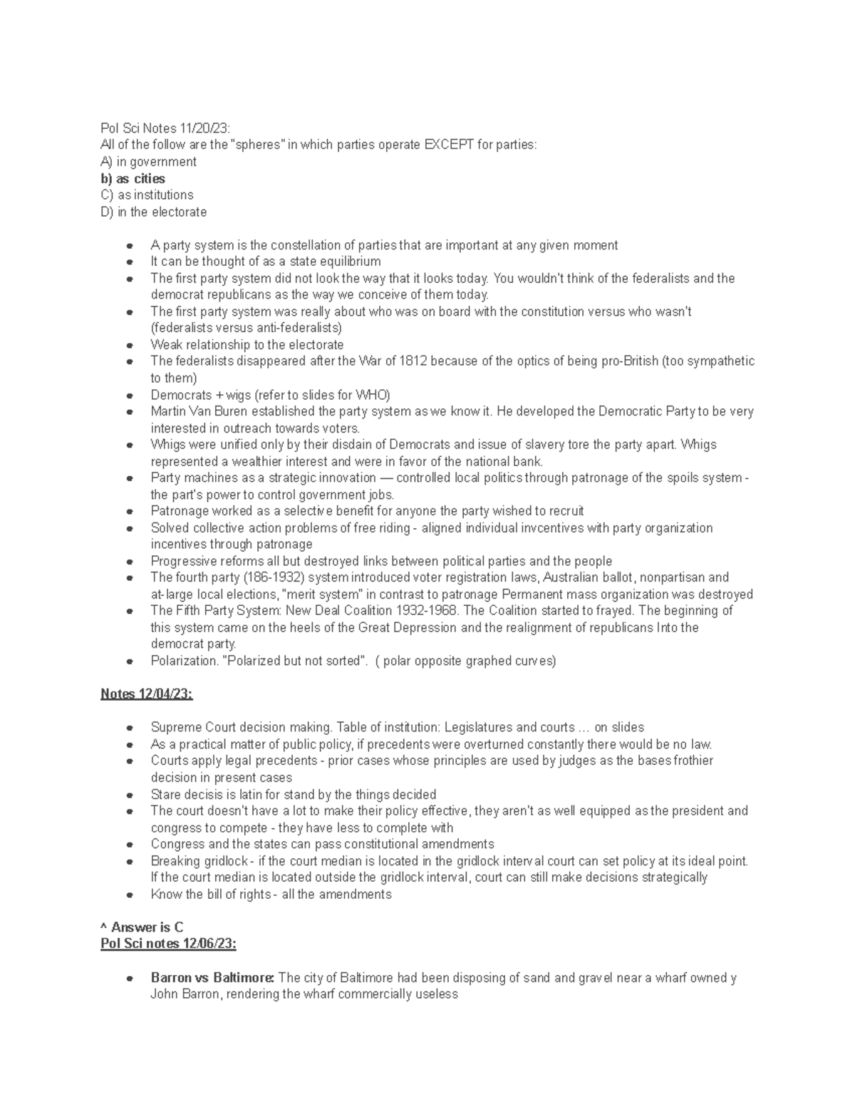 Pol Sci Notes 11/20-12/06/23 - Pol Sci Notes 11/20/23: All of the ...