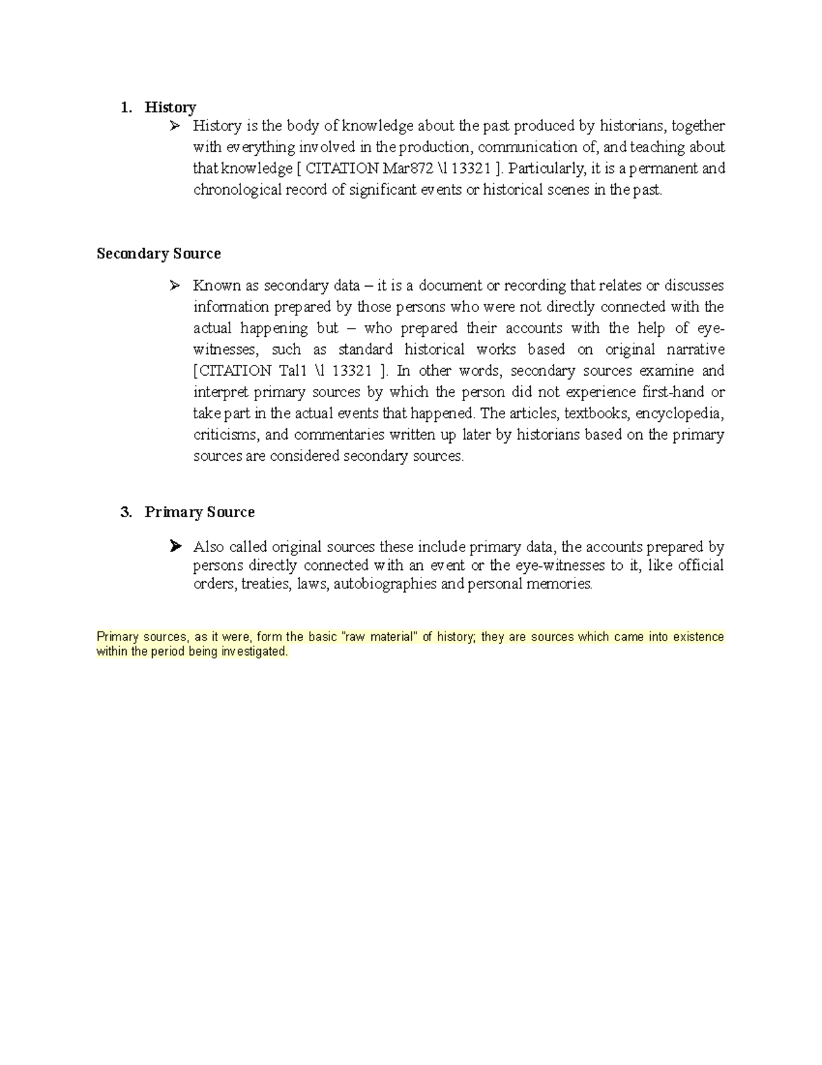 [ta - aaaaaa - 1. History History is the body of knowledge about the ...