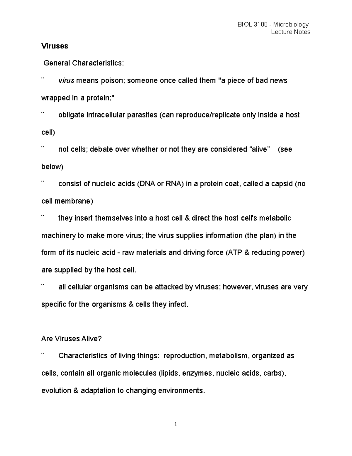 2021-Microbiology-Lecture-Notes-BIOL-3100- Viruses- 22A - Viruses ...